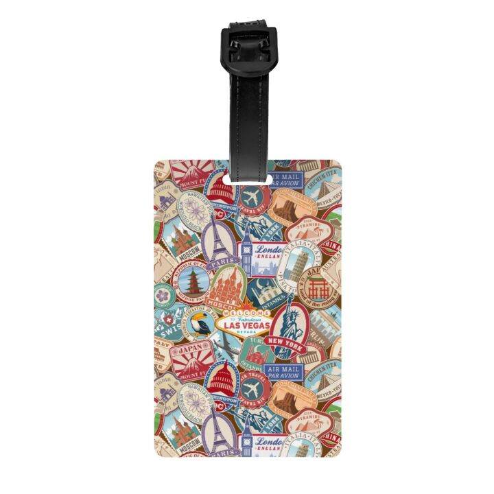 World Travel Luggage Tag Suitcase Name ID Card Labels Identifiers PVC ...