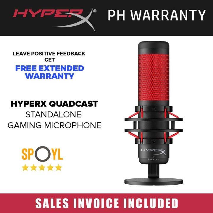 HyperX QuadCast USB Condenser Full featured Standalone Gaming ...