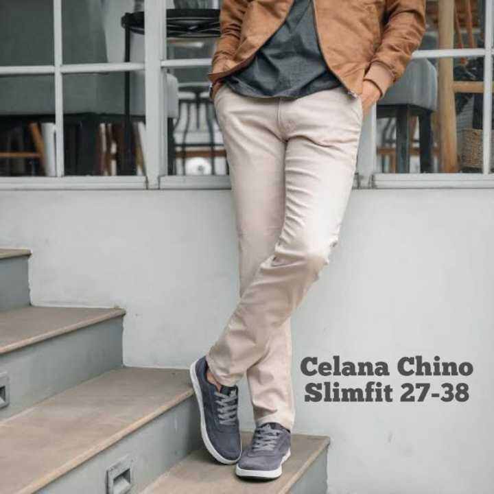 CELANA PRIA CHINO Slim fit Panjang Kerja Kantor Santai Liburan Cowok Gentelmen 27 - 38 | Lazada ...