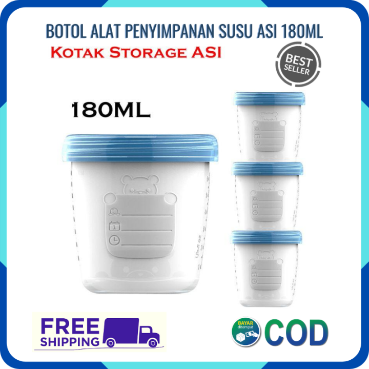 BISA COD - Botol Alat Penyimpanan Susu Asi 180ML Bahan Plastik Aman ...