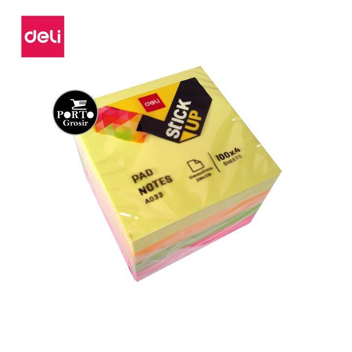 Deli Stick Up Pad Note A033 Kertas Memo Sticky Notes 4x100 Sheets ...