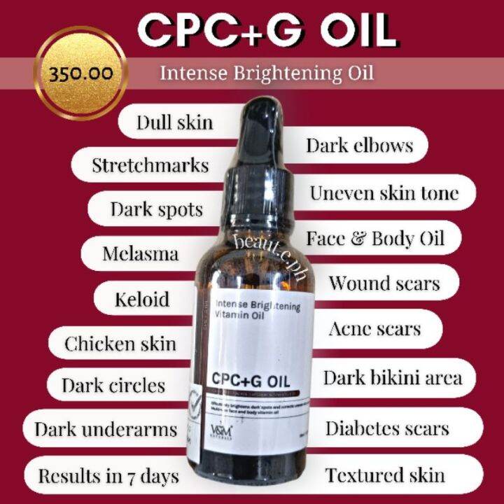 BEAUT.E.PH CPC G Oil Brightening underarm face body VNM Naturals CPCG oil acne scars | Lazada PH