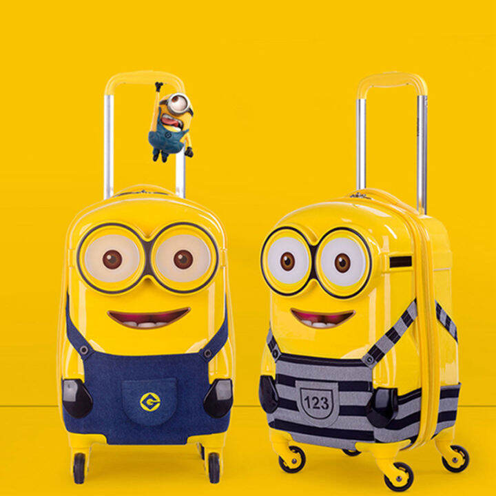 Minions luggage case women can mount 18-inch suitcase for children ...