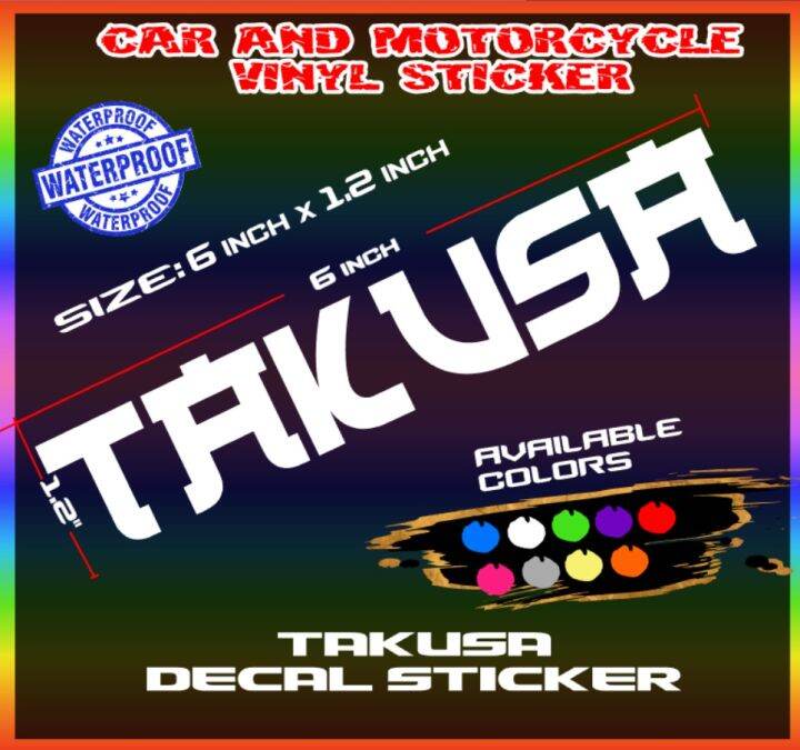 Takusa sticker decals for car and motorcycle sticker | Lazada PH