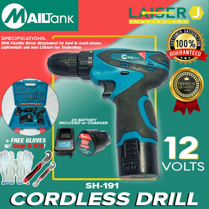 MailTank Cordless Drill 12V SH-191 +Free Gloves with Snap & Grip •100% ...