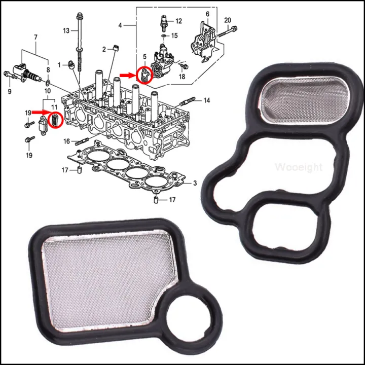 Wooweight Vtec Solenoid Gasket Spool Valve Vtc Filter Screen Seal 15815 ...