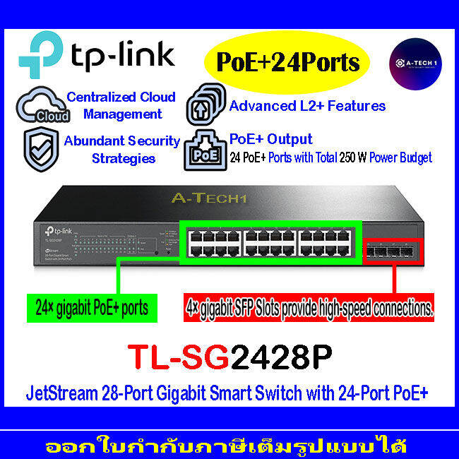 TP-LINK TL-SG2428P (V5 JetStream 28-Port Gigabit Smart Switch with 24 ...