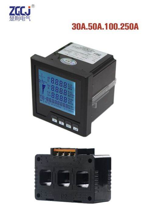 RS485 Modbus-RTU 3 Phase Multiction Panel Meter พร้อมเครื่องวิเคราะห์เซ็นเซอร์แอมแปร์3เฟส A,V,W ...