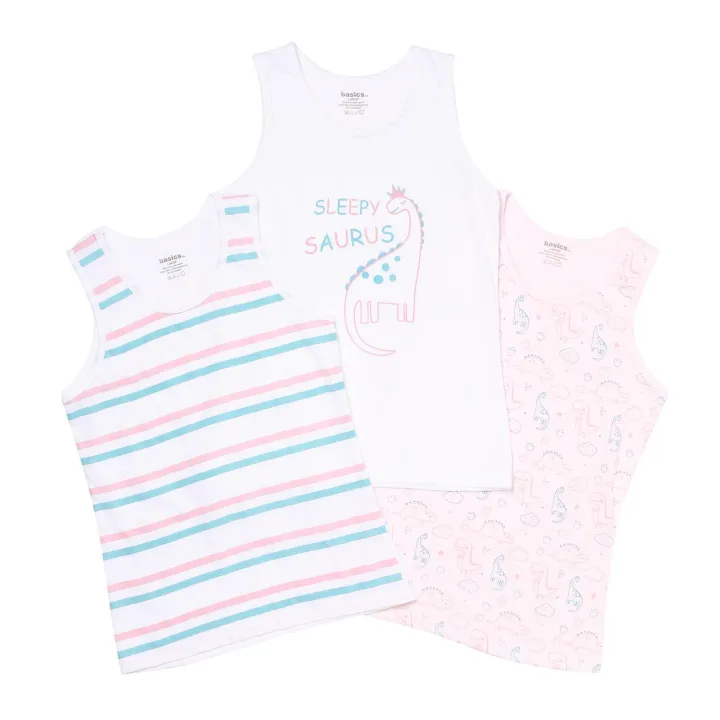 SM Basics Girls 3-piece Sleepysaurus Tank Set | Lazada PH