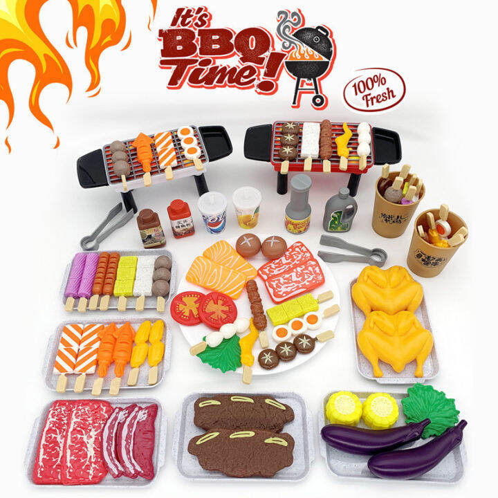 80pcs Kids Simulation BBQ Pretend Play Kitchen Kids Toys Cookware ...