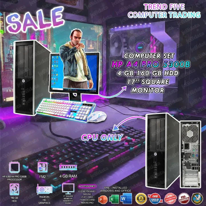 CPU Computer set package AMD A4 PRO 5300B FM2 4gb ddr3 160gb HDD ...