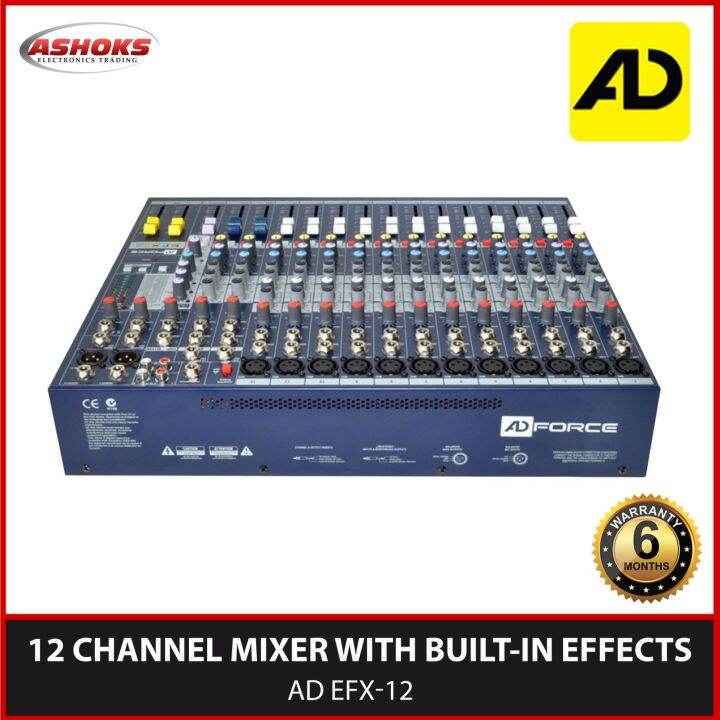 AD EFX 12 Channel Mixer / with Built-In Effects / Passive Mixer / Audio ...
