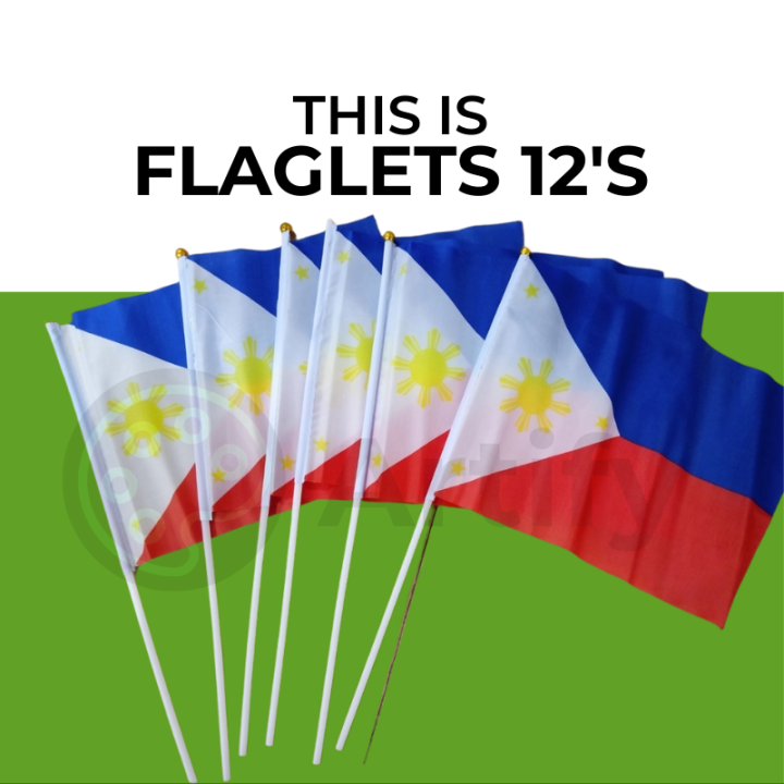 Philippine flaglets with stick set of 12 per pack independence day flag ...