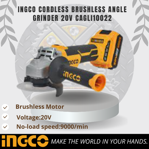 INGCO Lithium-Ion Cordless Brushless Angle Grinder 20V CAGLI10022 ...