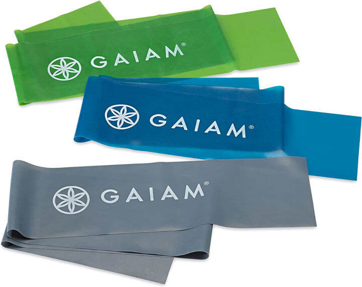 Gaiam Restore Strength and Flexibility Resistance Band Kit Set - 3 ...