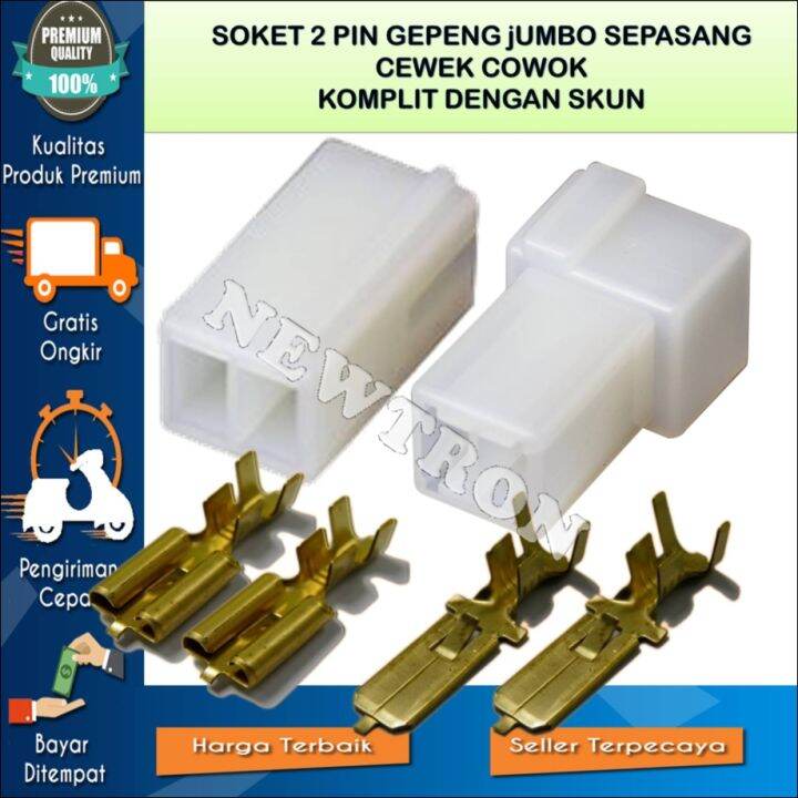 (Isi 5 Set ) Soket 2 Pin Jumbo Fusibling Original Set Skun Bahan Nylon ...