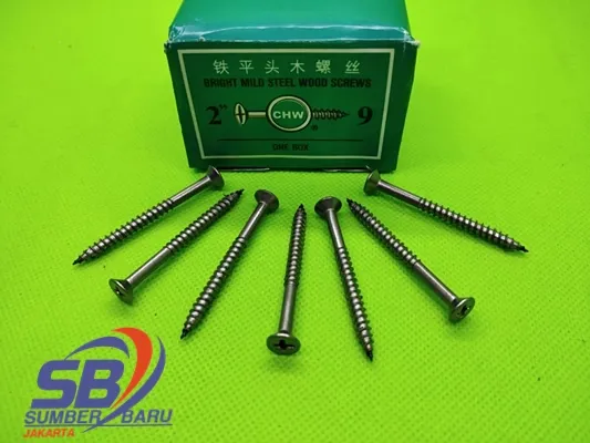 S BARU - Skrup Sekrup Kayu Kepala Plus (+) / Bunga 2" Inch 5cm CHW ...