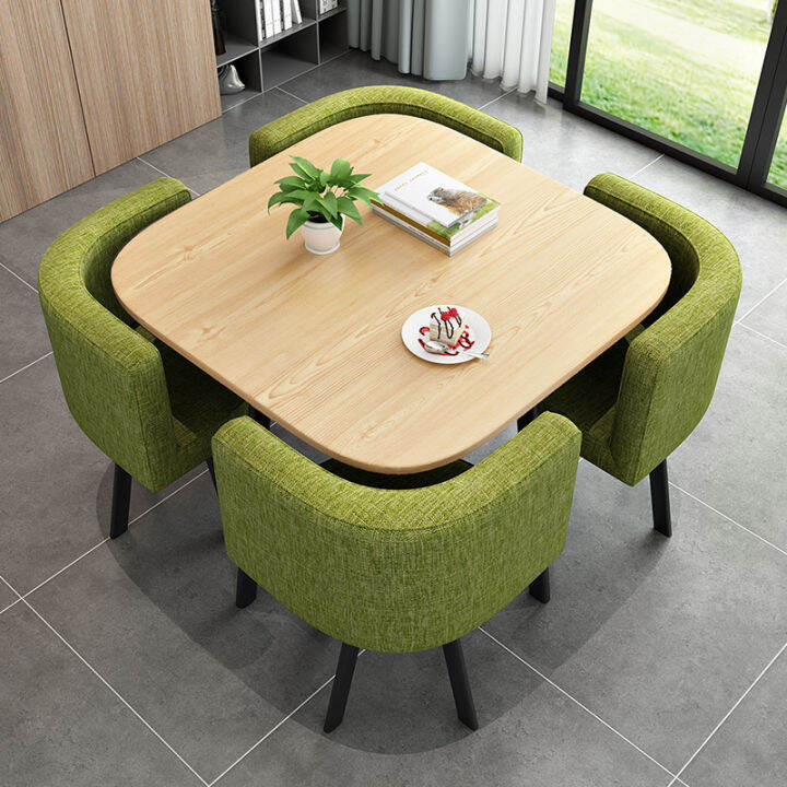 Nordic small-sized dining table and chair combination household square ...