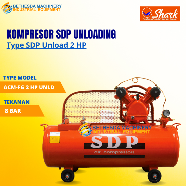 Kompresor Shark 2 HP PK SDP Unloading 2HP 90 Liter 8 Bar tanpa mesin | Lazada Indonesia
