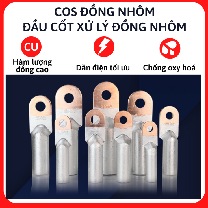 cos đồng nhôm loại dày chất lượng cao, đầu cos xử lý đồng nhôm, đầu ...