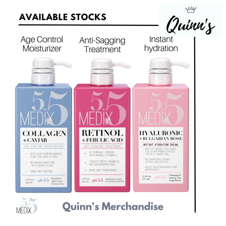 Medix 5.5 Retinol Collagen and Hyaluronic Acid Face and Body Lotion ...