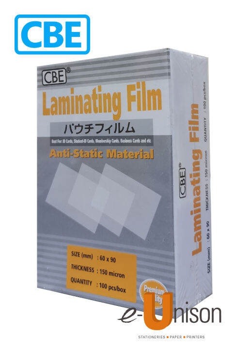 CBE Laminating Film 60mm x 90mm x 150mic | Lazada