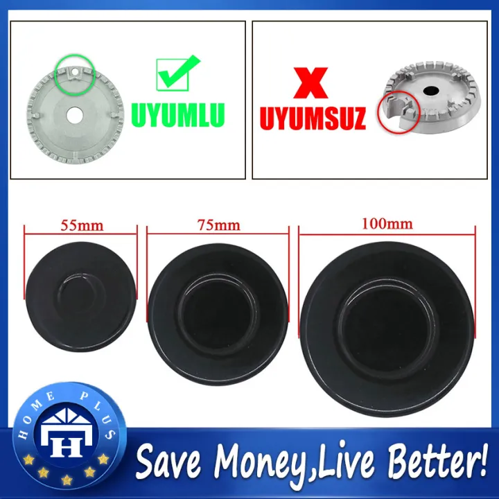 55/75/100MM Universal Cookware and Oven Stove Gas Burner Flame Cover ...