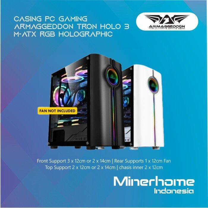 Casing PC Gaming Armaggeddon TRON HOLO 3 m-ATX RGB Holographic | Lazada ...