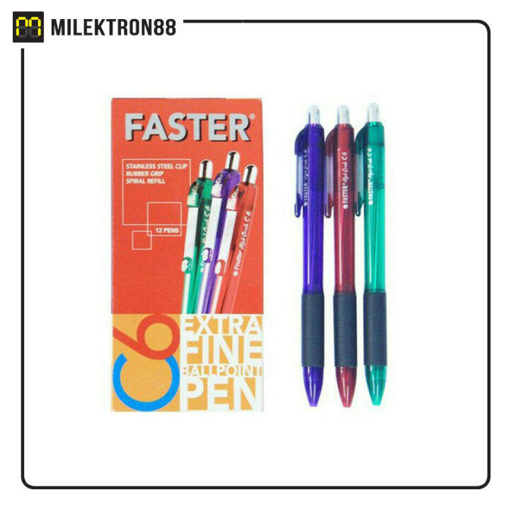 FASTER Pulpen C6 Ballpoint Cetek Tinta Hitam | Lazada Indonesia