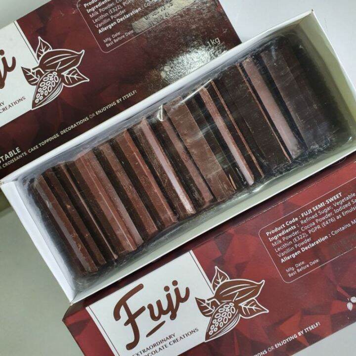 ♢Fuji Sticks Semi Sweet 1KG Chocolate Big Size, Chocolate Compound ...