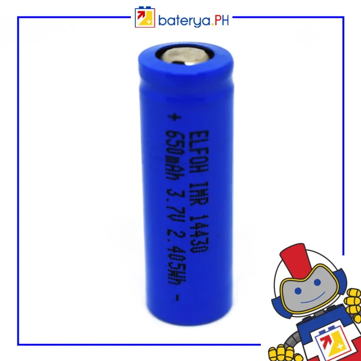 Li-Ion 14430 3.7V 650mAh Flat Head Lithium Ion Made in China | Lazada PH