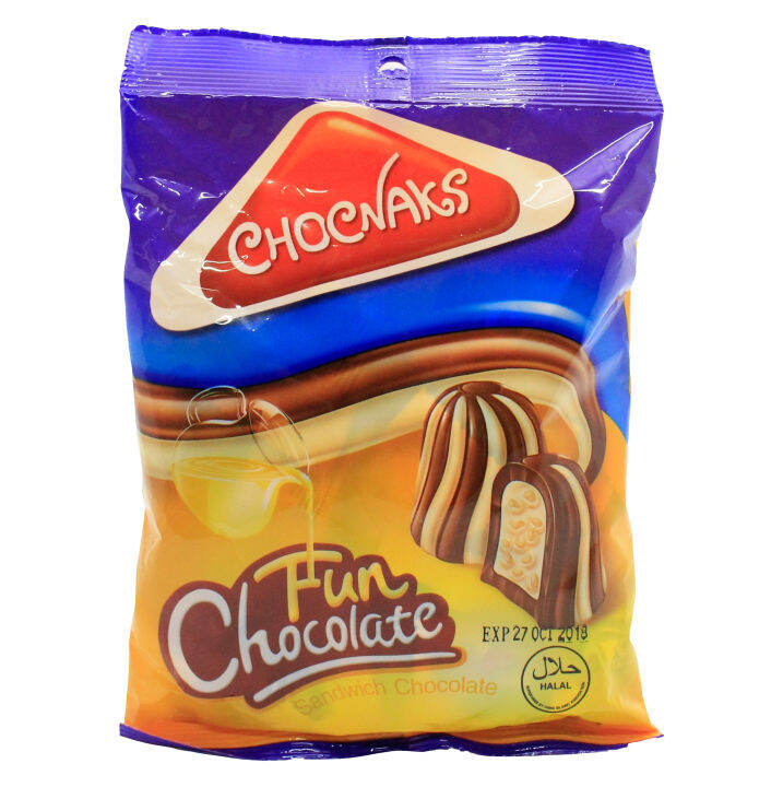 OK CHOCNAKS FUN CHOCOLATE SANDWICH CHOCOLATE 24pcs*5g | Lazada PH