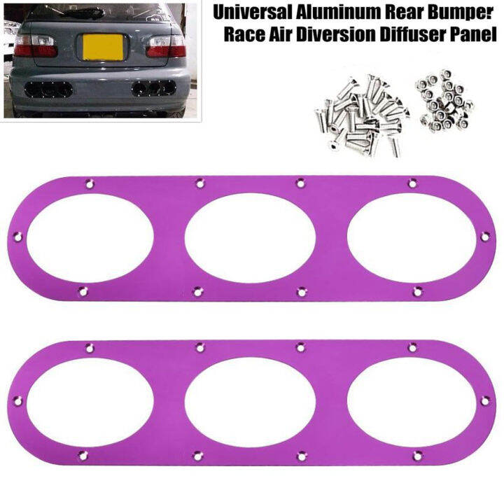2pcs Aluminum Universal Car Rear Bumper Race Air Diversion Diffuser ...