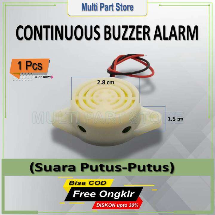 Buzzer Alarm Continuous Suara Putus-Putus SFM-27 Putih 3-24 Volt DC ...