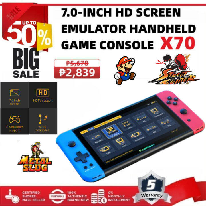 NEW POWKIDDY X70 7 inch Handheld Video Game Console For PSP FC 3D ...
