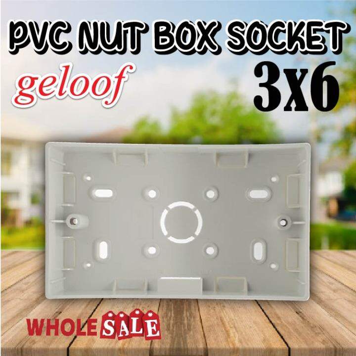 Geloof PVC Electrical Nut Box Twin Switch Socket Base Cover 3x6 | Lazada