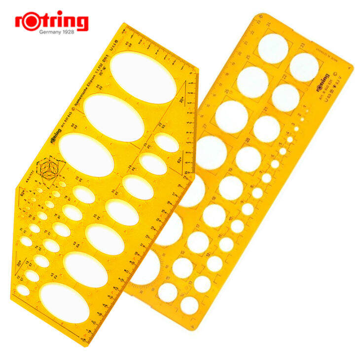 Rotring Equiangular Ellipse Template/1-30mm Circular Template drawing ...