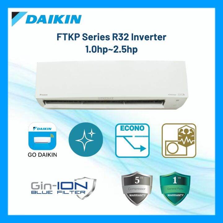DAIKIN FTKP Series R32 Inverter Air Conditioner 1.0/1.5/2.0/2.5hp | Lazada
