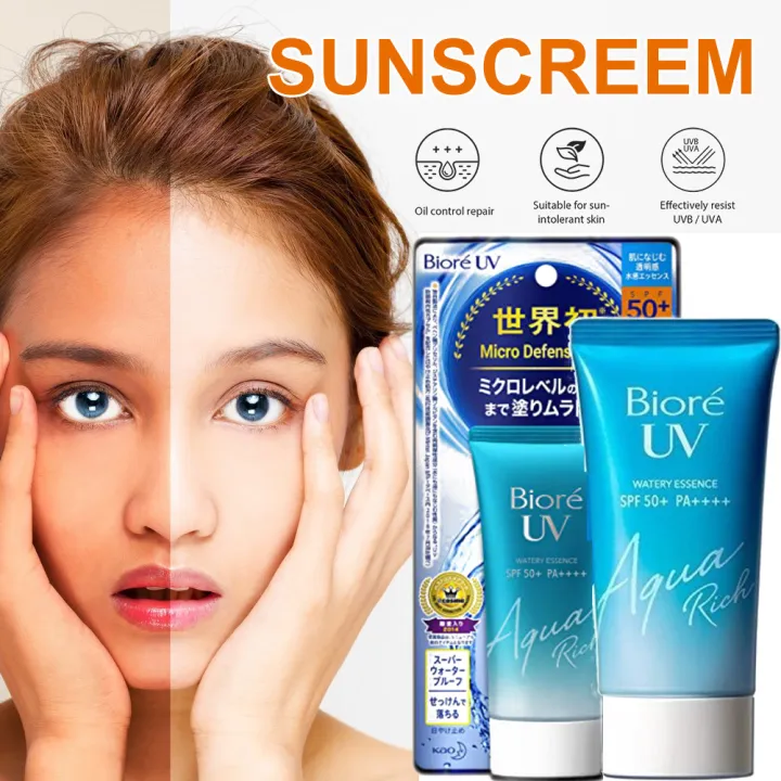 【Ready Stock】Biore Uv Aqua Sunscreen Waterproof Rich Watery Essence Spf ...