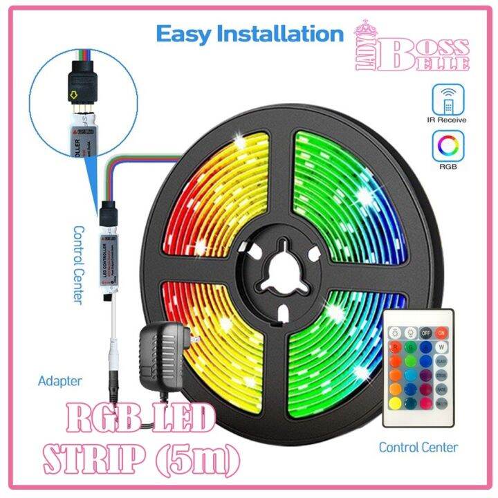 RGB Led Strip (5m) RGB LED Strip LED decorative light strip With remote ...