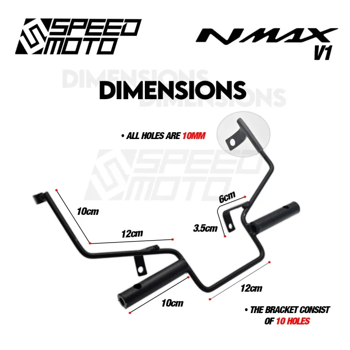 wo- YAMAHA NMAX V1 AUXILLARY LIGHT BRACKET / LED BRACKET HOLDER FOR ...