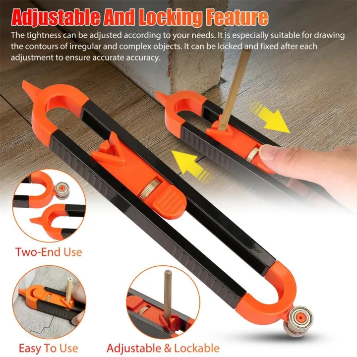 Contour Gauge with Lock Profile Scribing Ruler Adjustable Locking ...