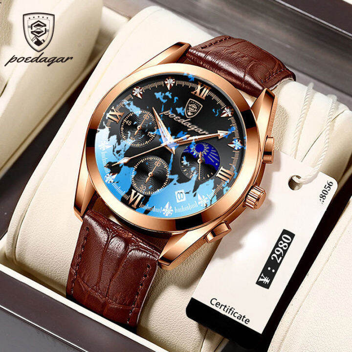 POEDAGAR 2022 new high-end imported men's watch can be waterproof and ...