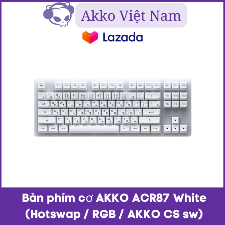 Bàn phím cơ AKKO ACR87 White (Hotswap / RGB / AKKO CS sw Jelly White ...