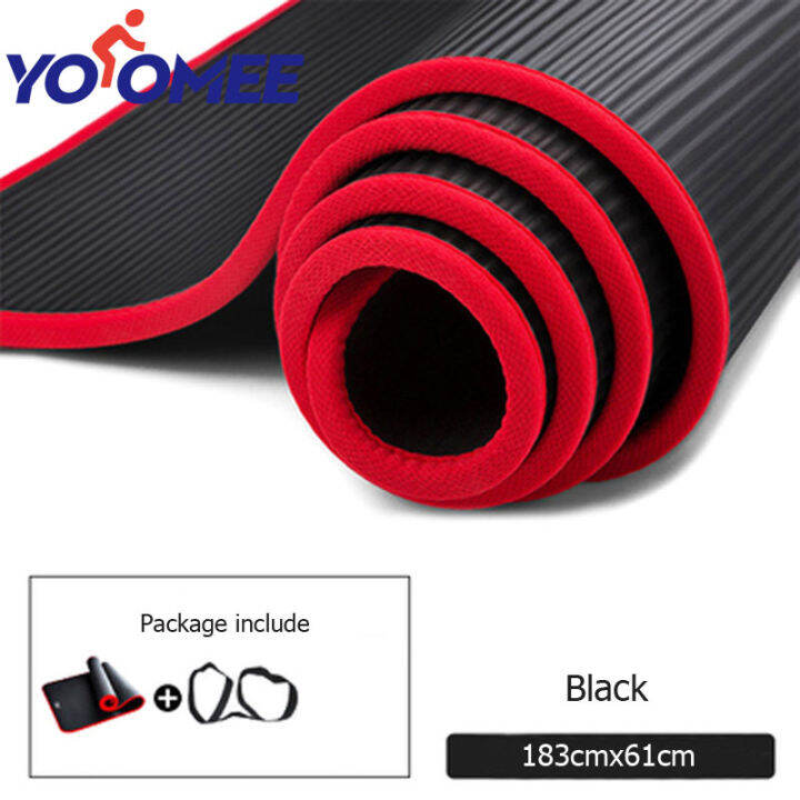 Yoomee 10 มิลลิเมตรหนาลื่นเสื่อโยคะ,ป้องกันการฉีกขาดNBRออกกำลังกายยิมเ ...