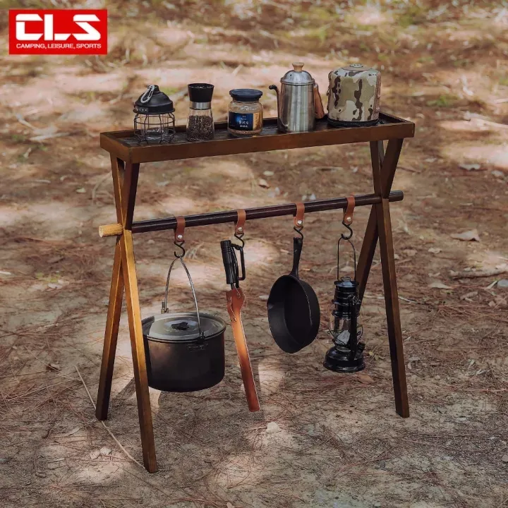 CLS Outdoor Solid Wood Tripod Rack Removable Suspension Rack Storage ...