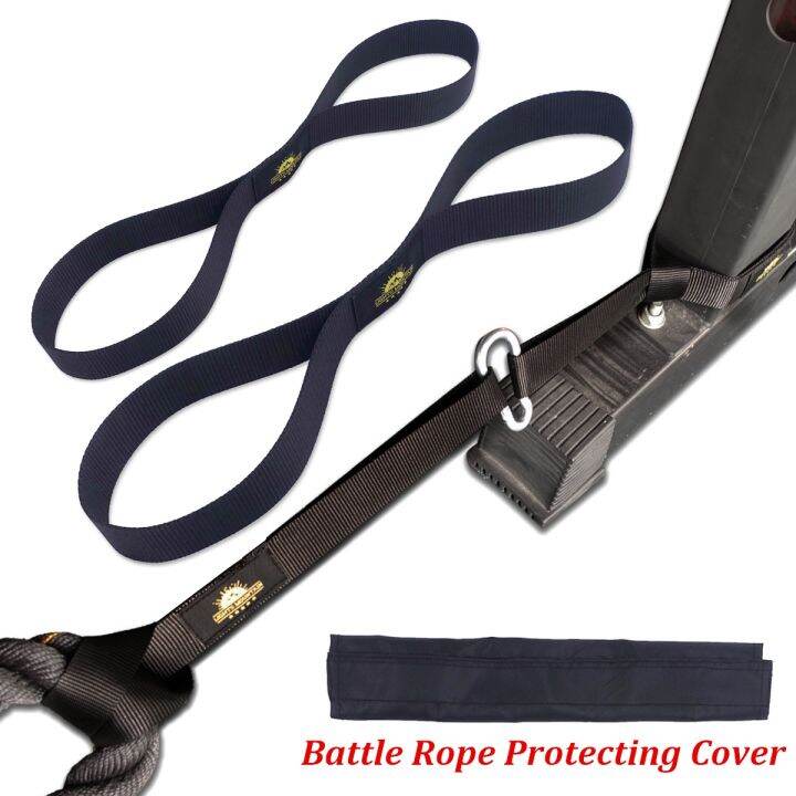 【New】ฟิตเนส Battle Rope Anchor Strap Kit Heavy Duty Reinforced Nylon ...