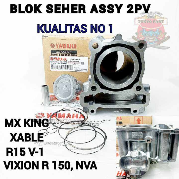BLOK SEHER YAMAHA 2PV SUDAH TERMASUK PISTON KIT, RING PISTON, PEN ...