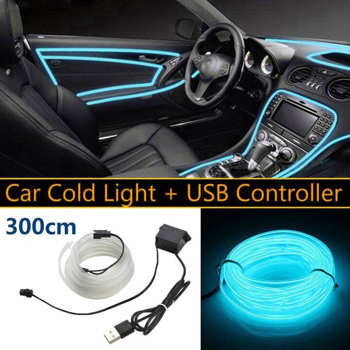 5V USB Car Flexible-LED Neon String Light Glow EL Strip Tube Wire Rope ...