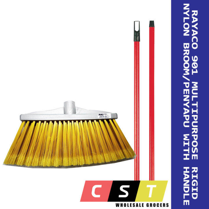 RAYACO 901 Multi-Purpose Rigid Nylon Broom/Penyapu with Handle | Lazada